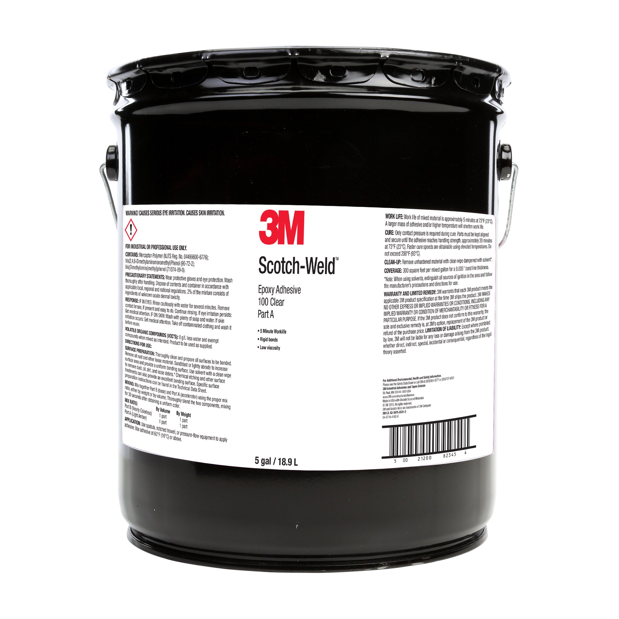 3M Scotch-Weld 100 Clear Epoxy in 5 Gallon Pails - Part A & B