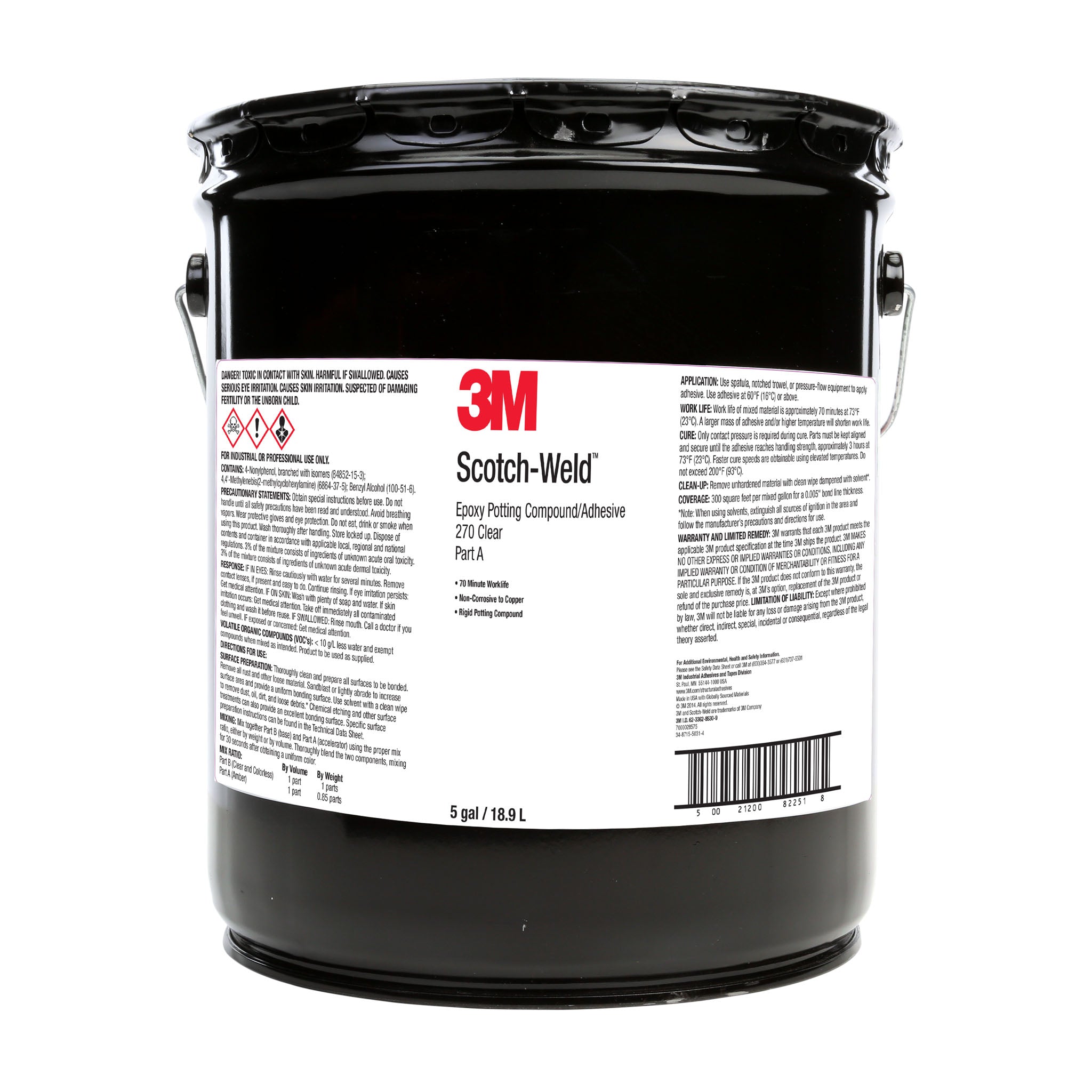 Bulk 3M Scotch-Weld 270 Clear Epoxy in 5 Gallon Pails - Part A & B