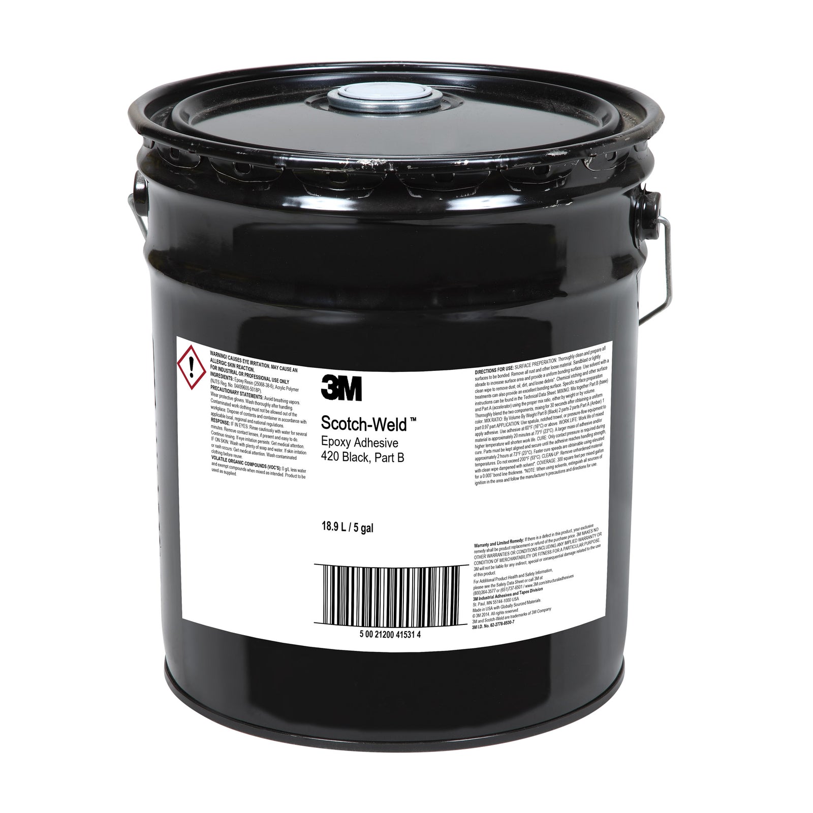 Bulk 3M Scotch-Weld 420 Black Epoxy in 5 Gallon Pails - Part A & B