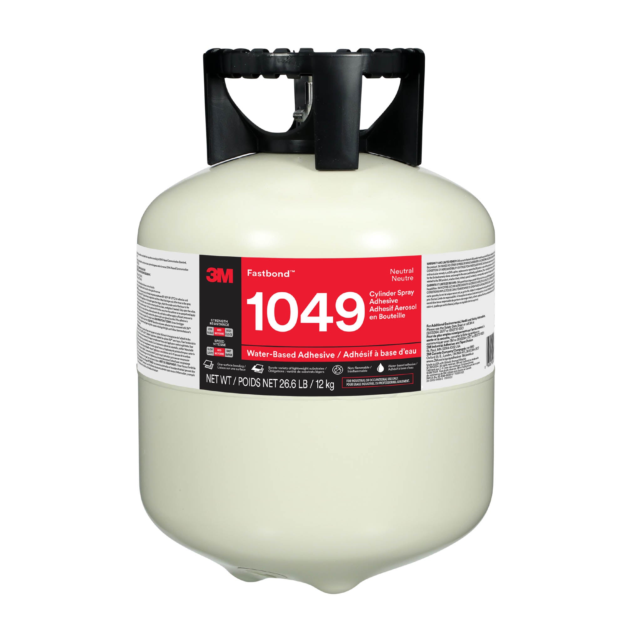 3M Fastbond 1049 Water-Based Spray Adhesive Cylinder Tank with Low VOC