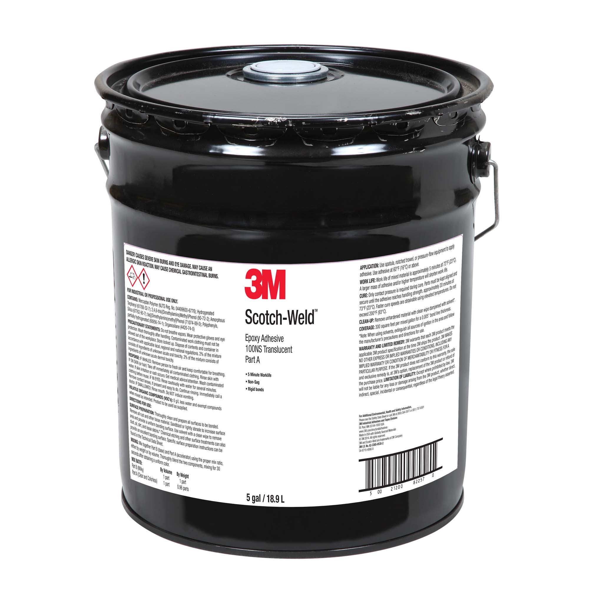 Bulk 3M Scotch-Weld 100NS Translucent Epoxy in 5 Gallon Pails - Part A & B