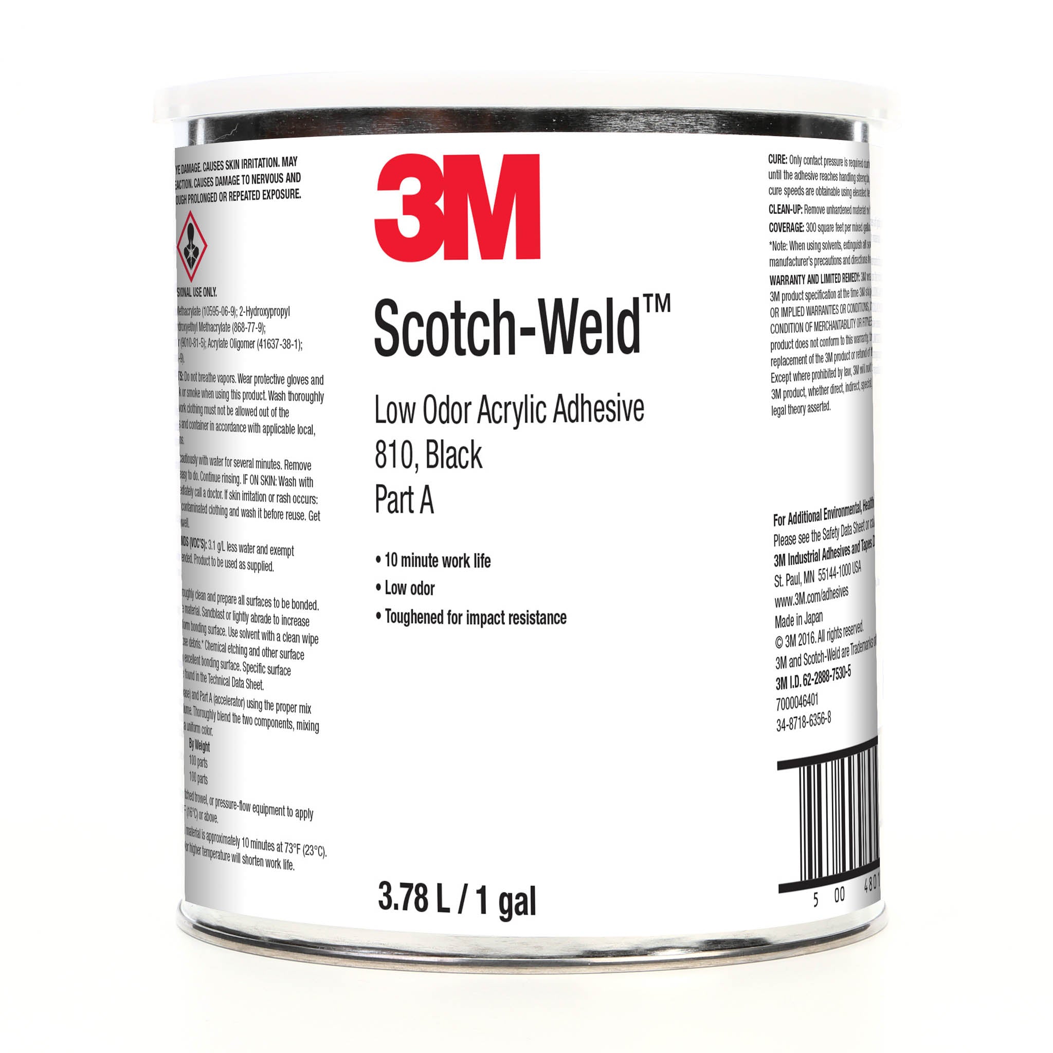 3M Scotch-Weld 810 Black Acrylic Adhesive in 1 Gallon Cans - Part A