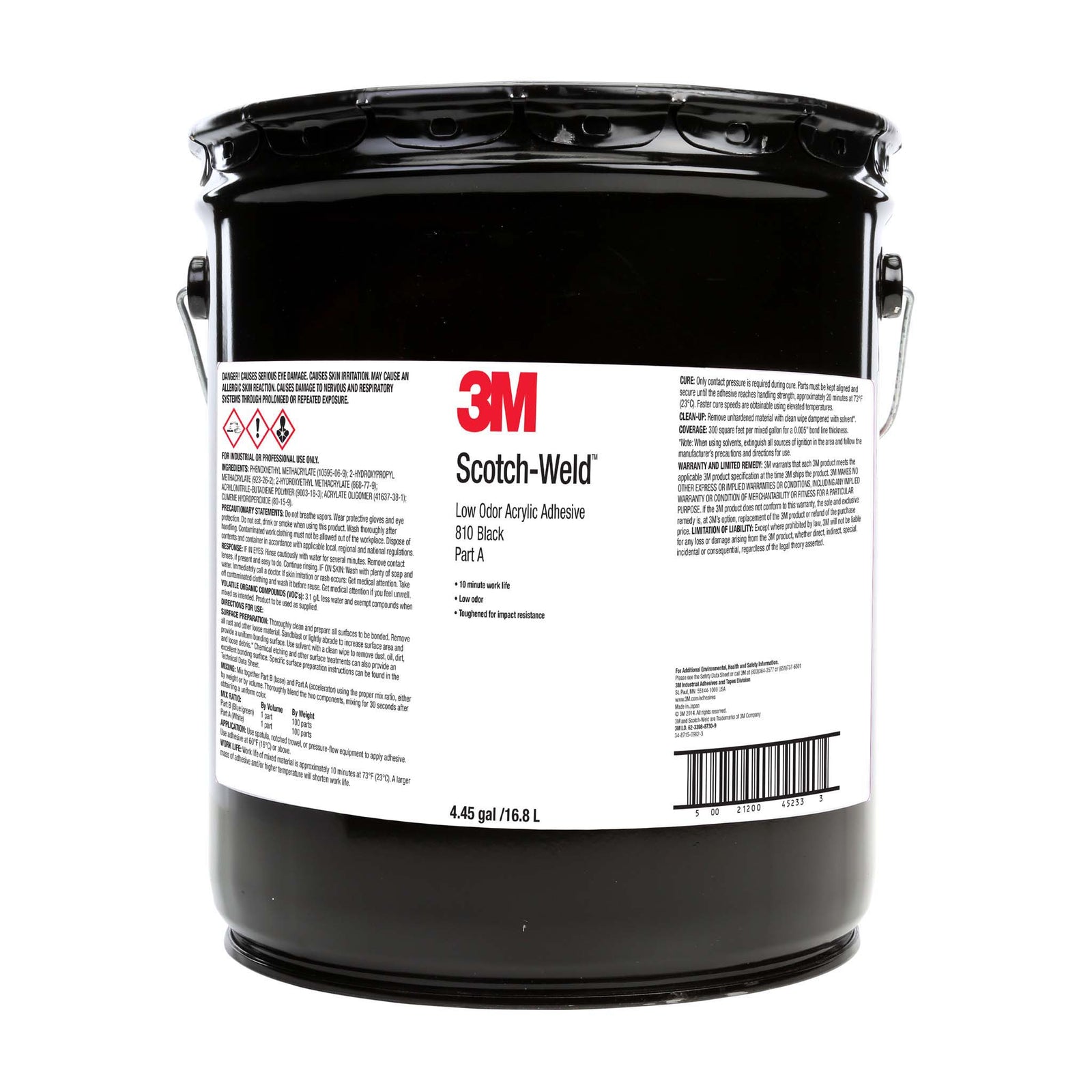 3M Scotch-Weld 810 Black Acrylic Adhesive in 5 Gallon Pails - Part A