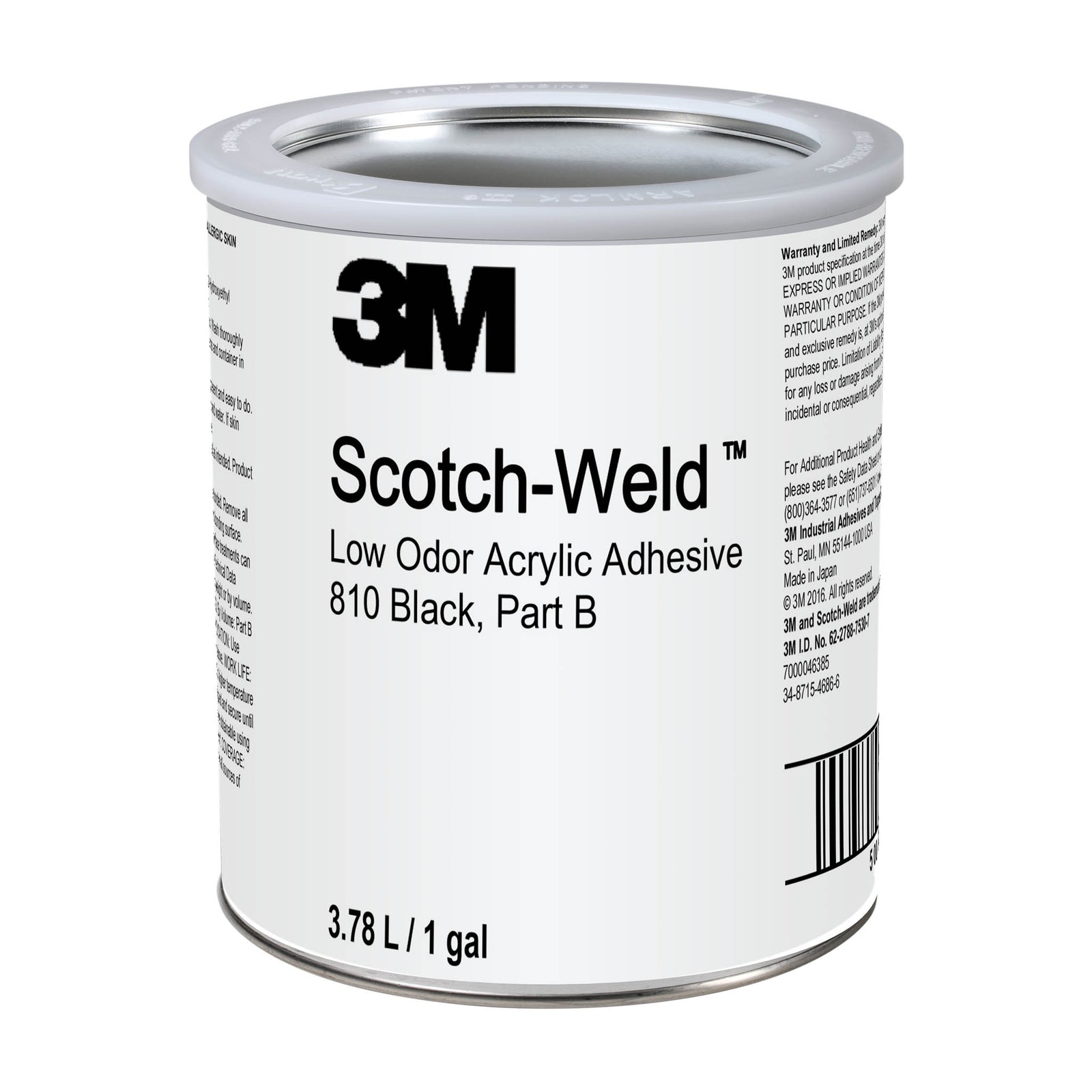 3M Scotch-Weld 810 Black Acrylic Adhesive in 1 Gallon Cans - Part A
