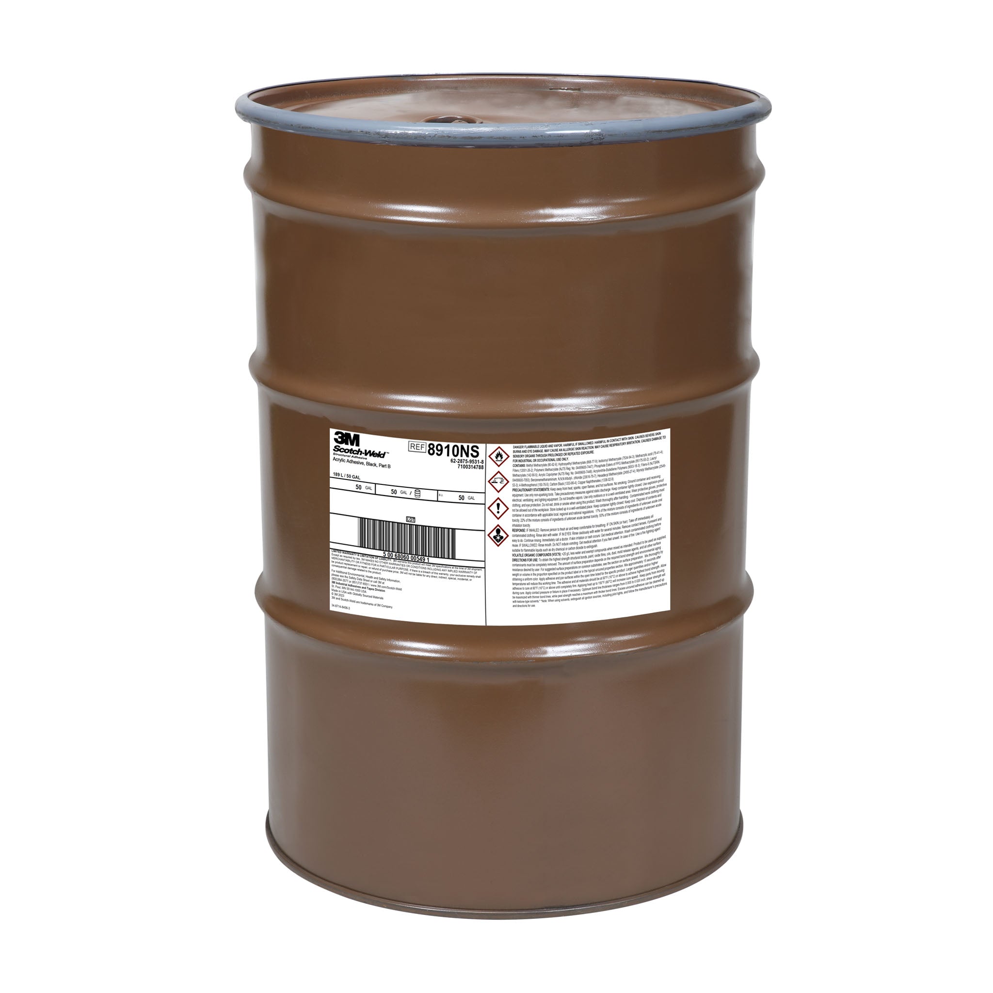 3M Scotch-Weld 8910NS Black Acrylic in 55 Gallon Drums - Part B