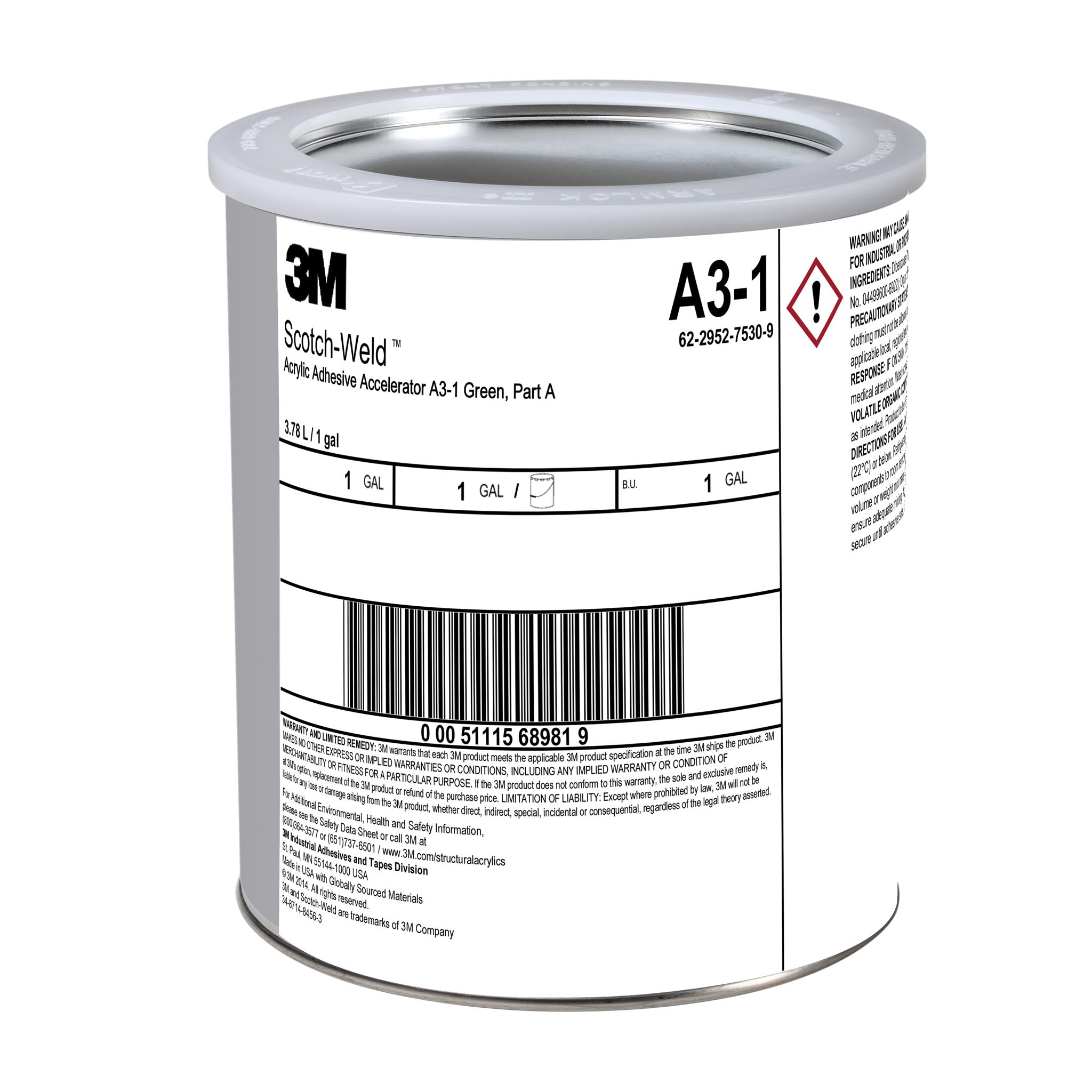 3M Scotch-Weld A3-1 Green Acrylic Accelerator in 1 Gallon Can - Part A