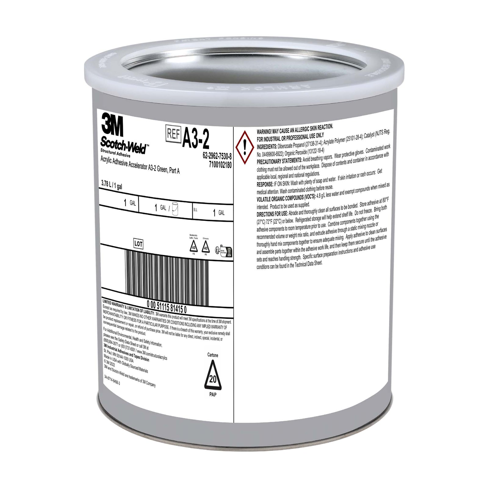 3M Scotch-Weld A3-2 Green Accelerator in 1 Gallon Can - Part A